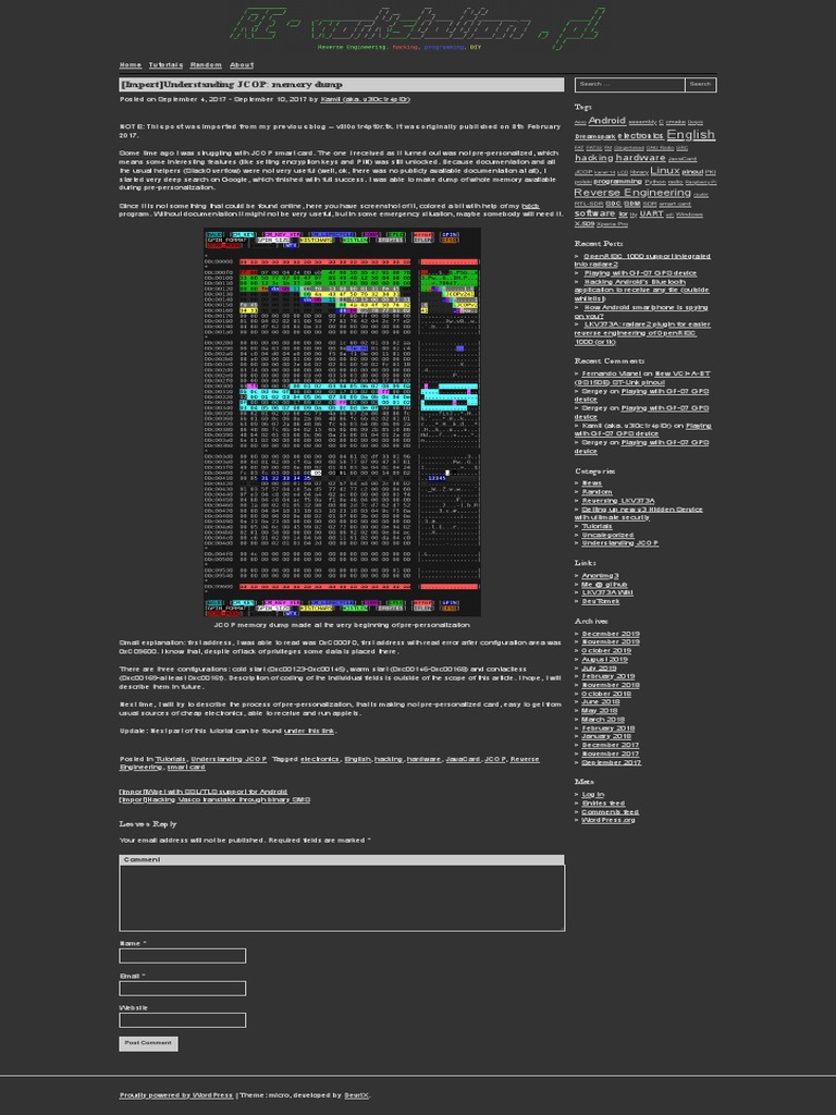 (Import) Understanding JCOP - Memory Dump - Re-Ws - PL | PDF | Software ...
