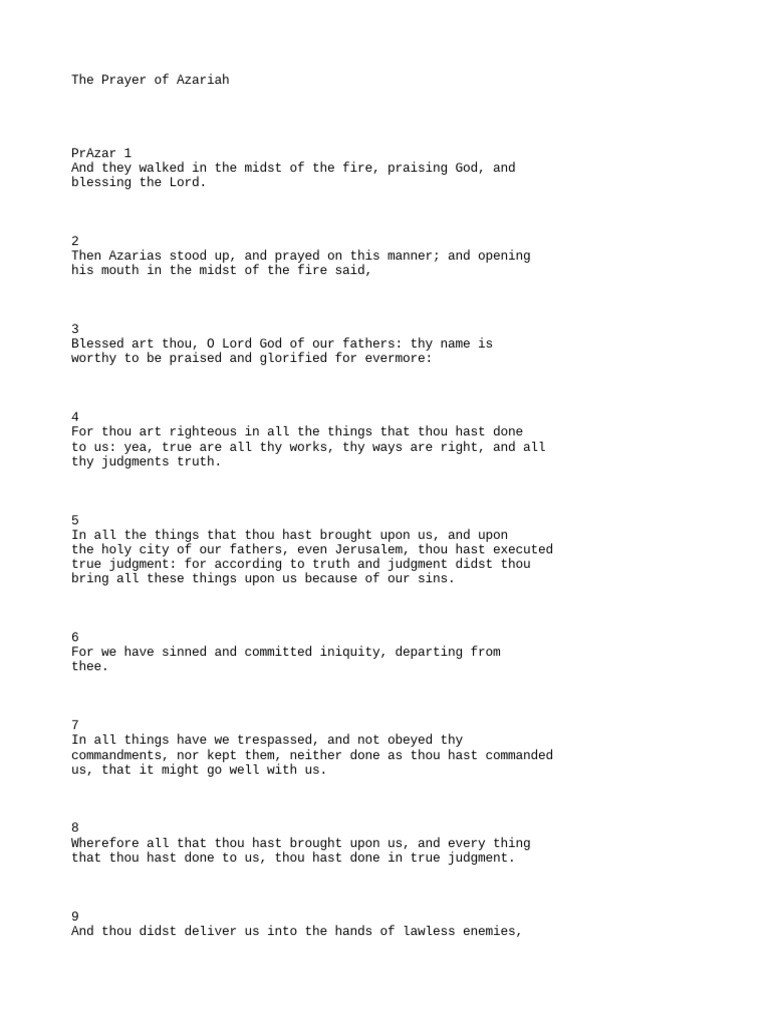 The Prayer of Azariah | Download Free PDF | Sacrifice | Religious ...