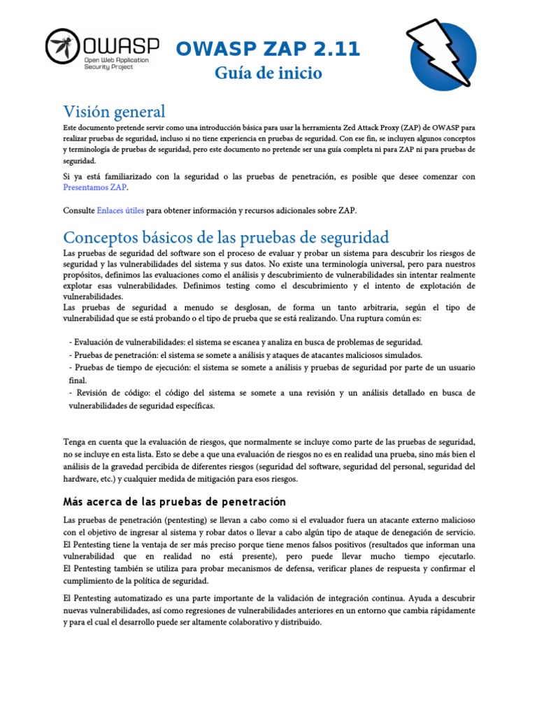 Español ZAP Getting Started Guide 2.11 | PDF | Prueba de penetración ... Español ZAP Getting Started Guide 2.11 | PDF | Prueba de penetración ...