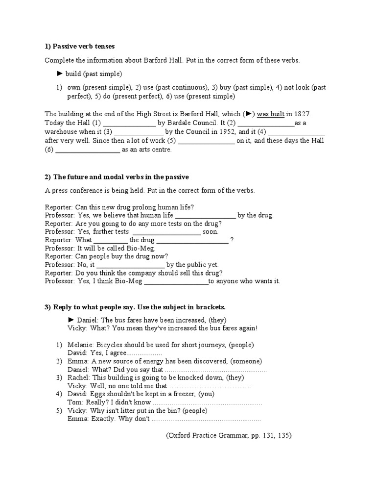 1c. Passive Voice - Revision | PDF