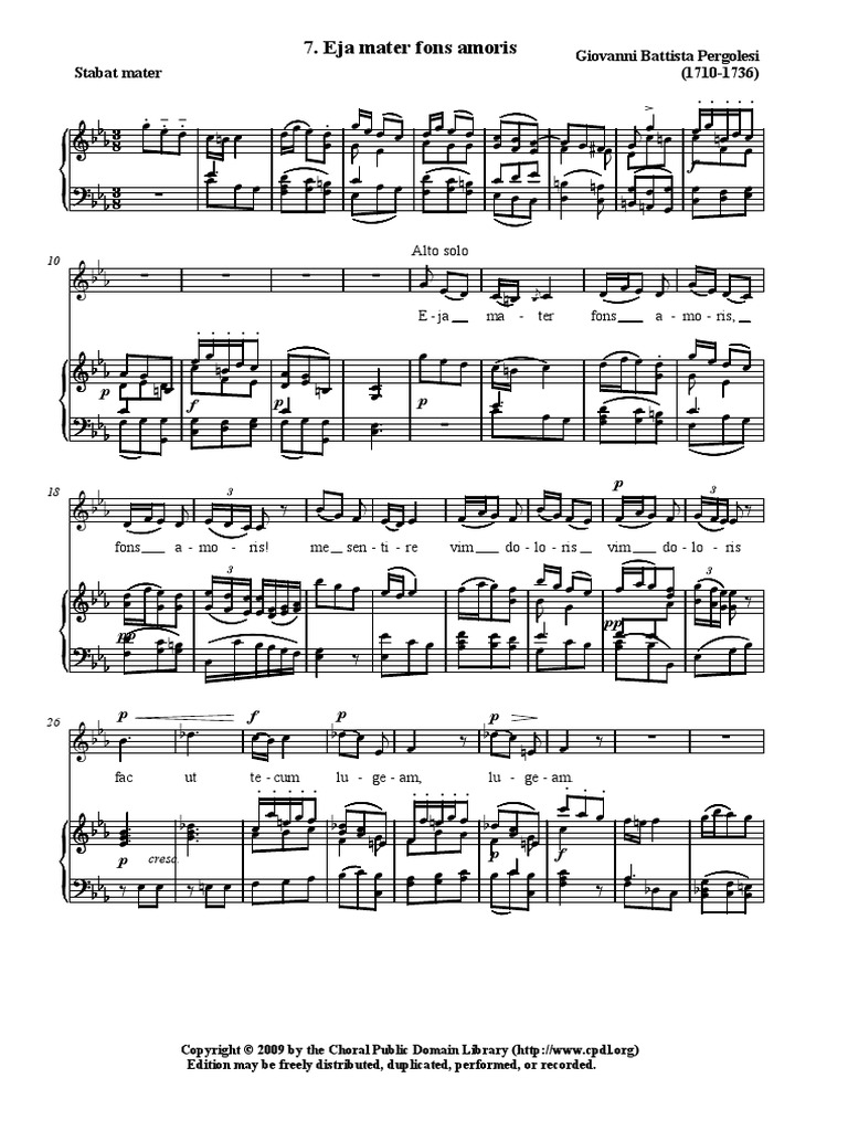 Pergolesi - Eja - Mater Fons Amoris | PDF