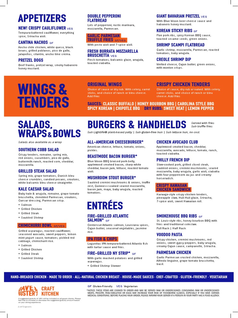 Dave & Buster's Menu | PDF | French Fries | Bacon
