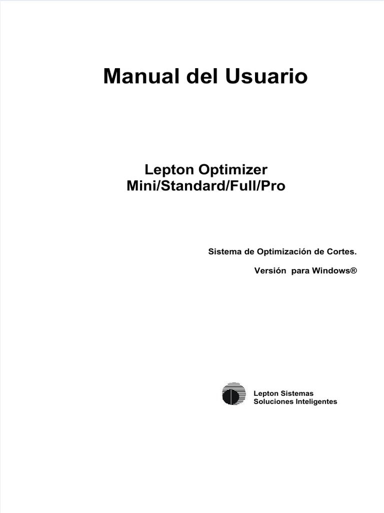 Lepton Optimizer Manual de Usuario | Descargar gratis PDF | Archivo de ...