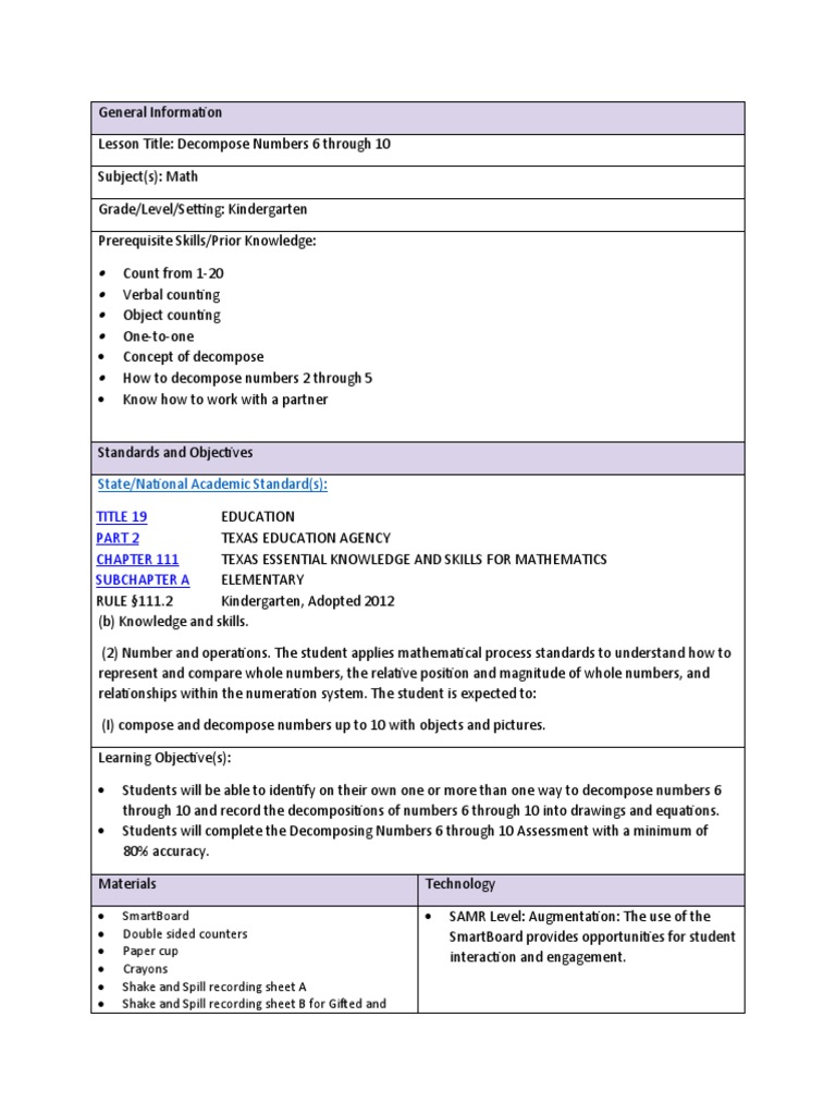 Elementary Math Lesson Plan | PDF | Educational Psychology | Cognition