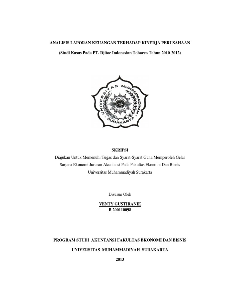 Analisis Kinerja Keuangan PT Djitoe | PDF