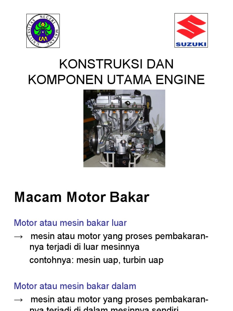 Konstruksi Dan Komponen Utama Engine | PDF | Teknologi & Rekayasa