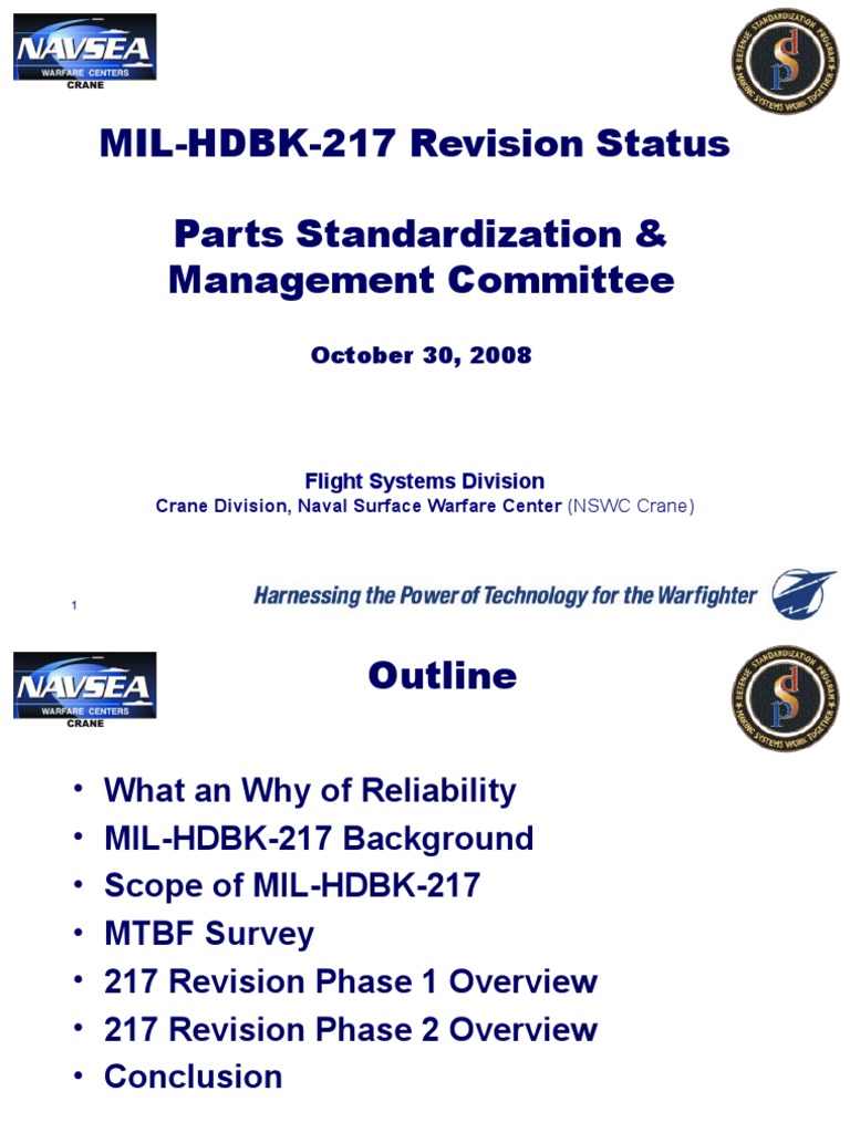 MIL-HDBK-217 Revision Status Parts Standardization & Management ...