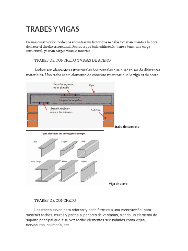 Trabes y Vigas | PDF | Acero | Hormigón
