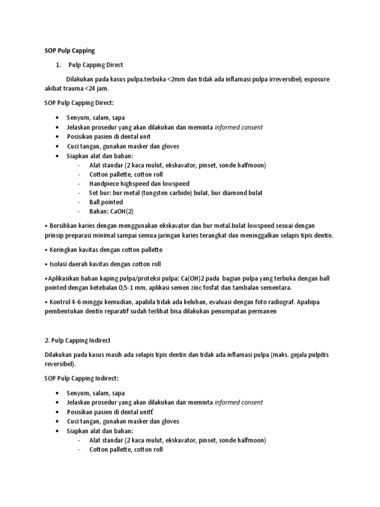 Prosedur Pulp Capping dengan Bur Metal Bulat | PDF | Sains & Matematika