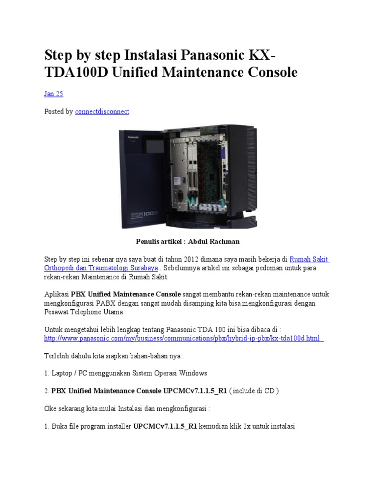 Step by Step Instalasi Panasonic KX | PDF