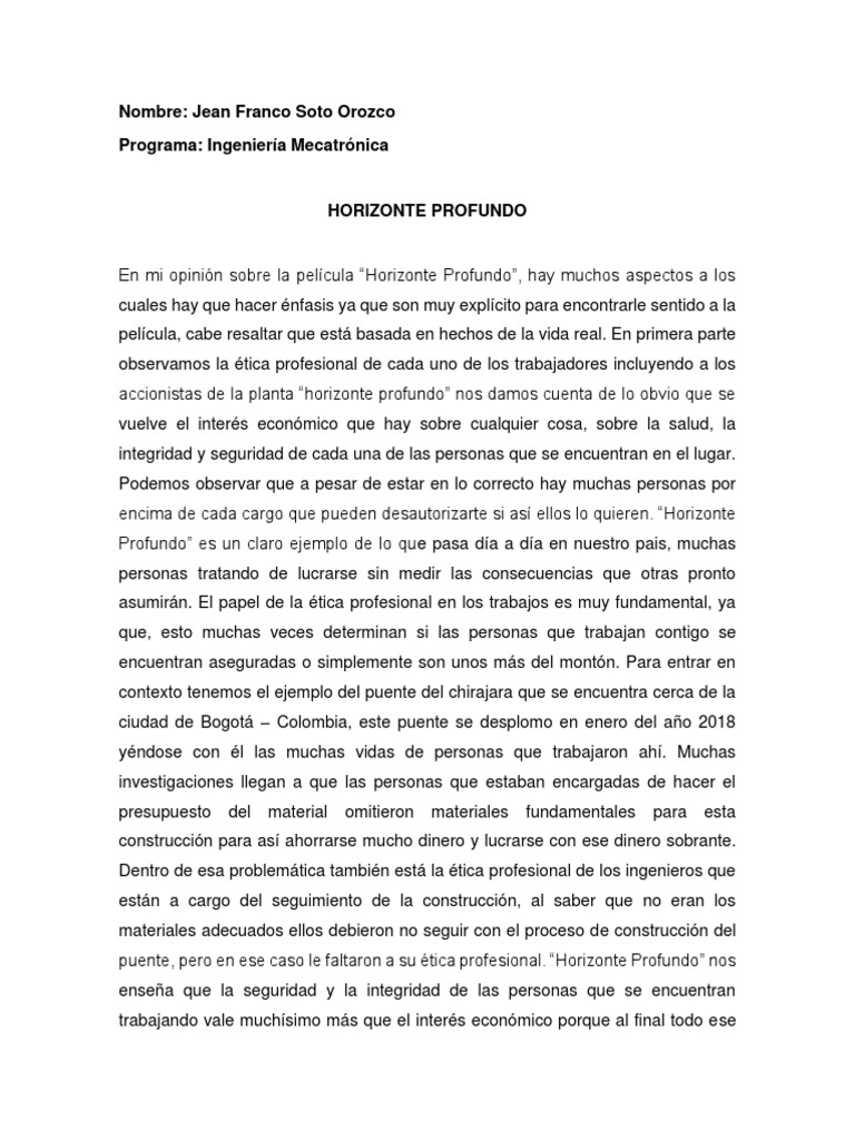 Horizonte Profundo-Ensayo | PDF