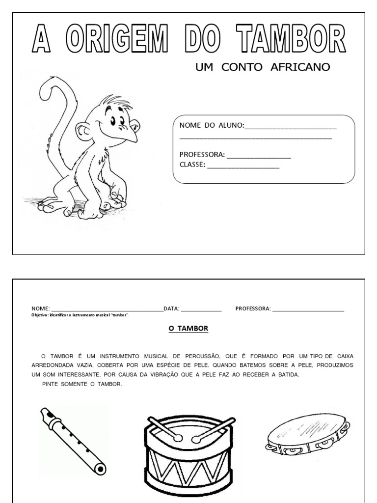 Sequenciada - A Origem Do Tambor - Conto Africano-1 | PDF | Lua | Tambor