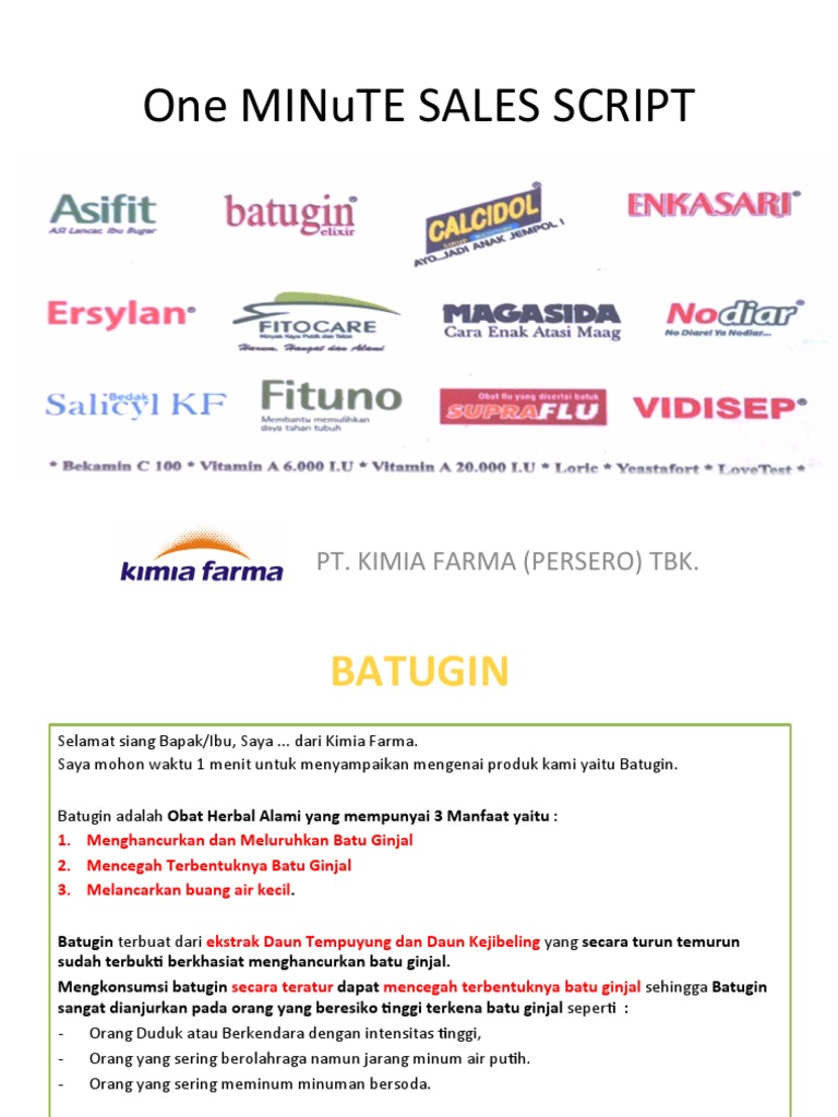 One Minute Sales Script OTC - KF | PDF