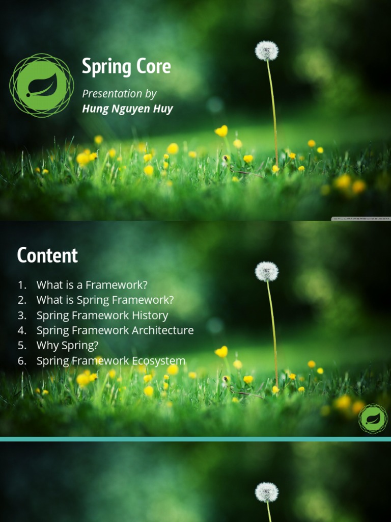 Spring Core: Presentation by | Download Free PDF | Spring Framework | Software Framework