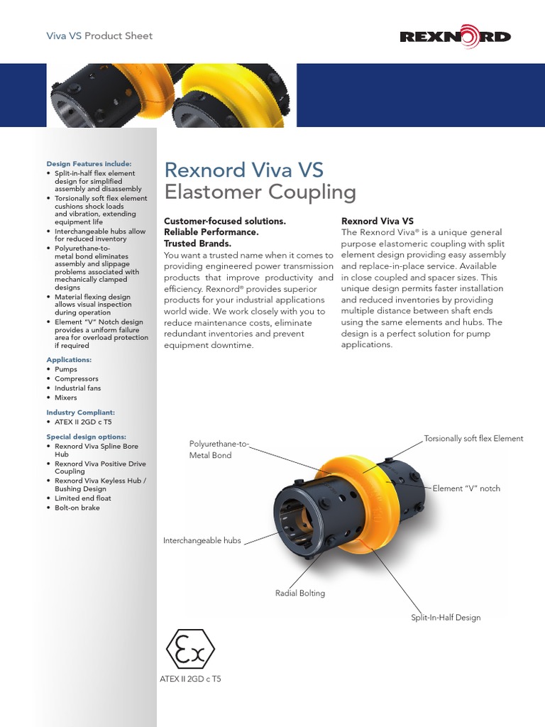 Rexnord Viva VS: Elastomer Coupling | PDF | Vehicle Technology ...