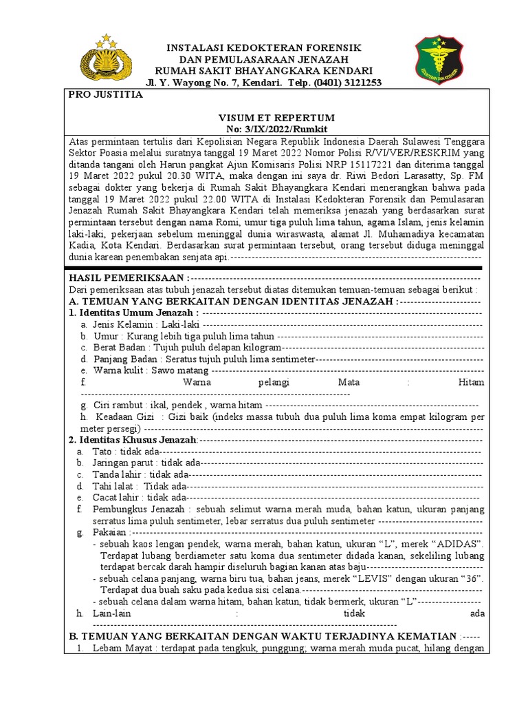 Contoh Visum Mati | PDF
