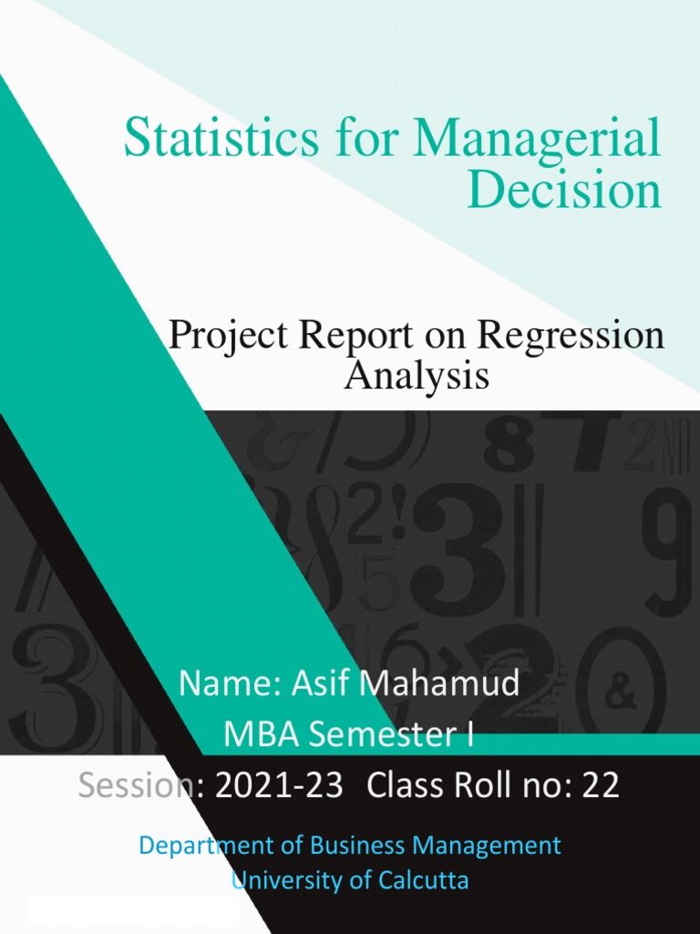 Statistics For Managerial Decision: Project Report On Regression Analysis | PDF | Errors And ...