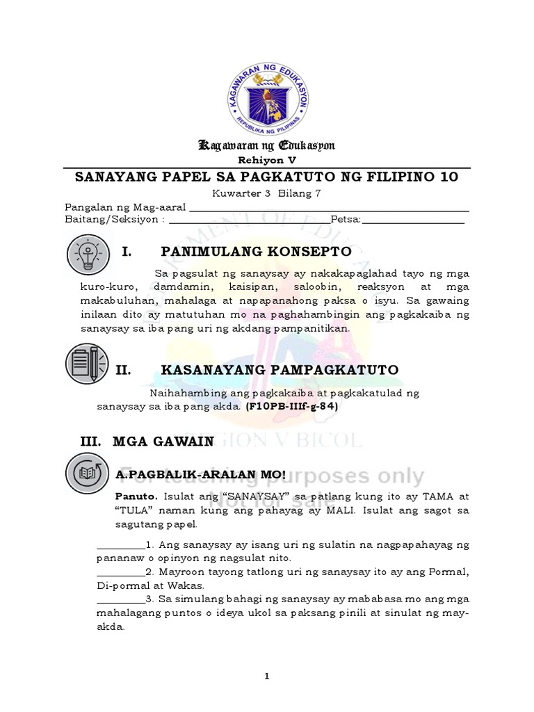 Las7 Fil.g10 Q3 | PDF