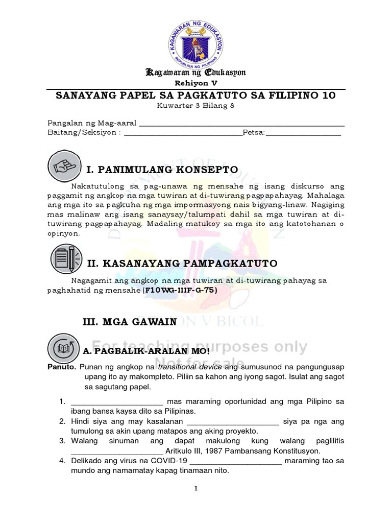 Las8 Fil.g10 Q3 | PDF