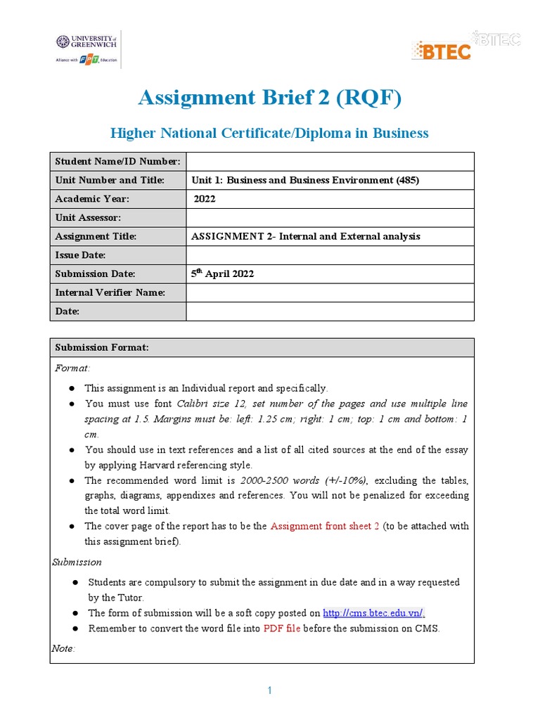 5032 BRIEF 2 Assignment 2 Guideline May2022 | PDF | Swot Analysis | Vietnam