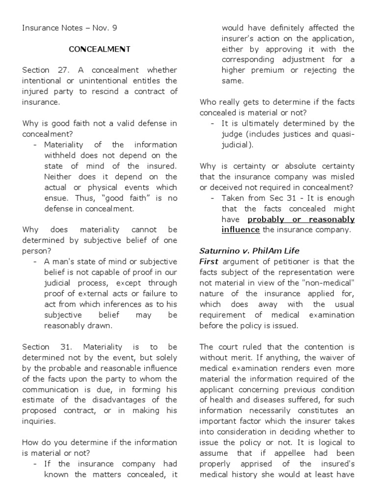 Insurance Notes FINAL | Download Free PDF | Insurance | Complaint