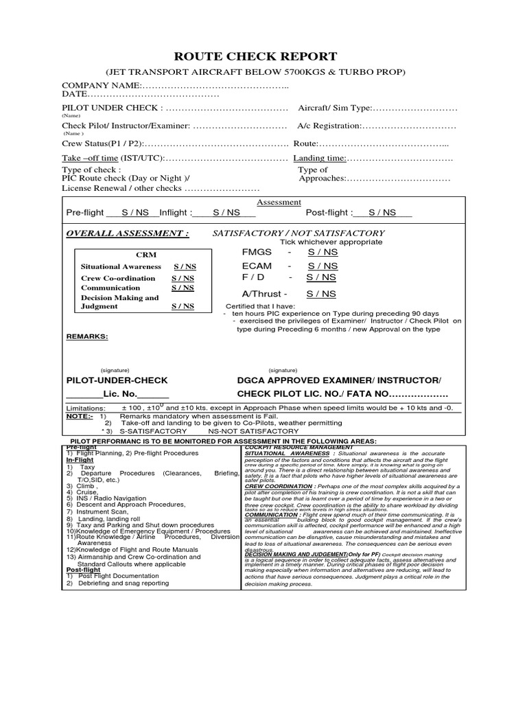 Route Check Report Summary | PDF | Situation Awareness | Decision Making