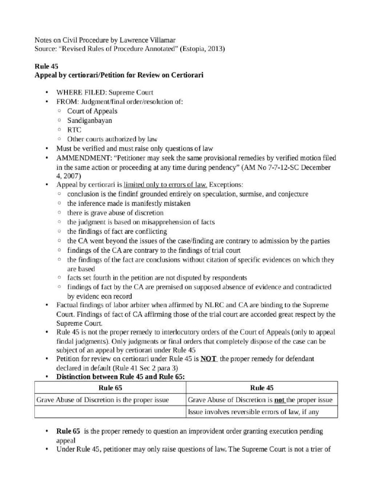 Rule 45 Estopia | PDF