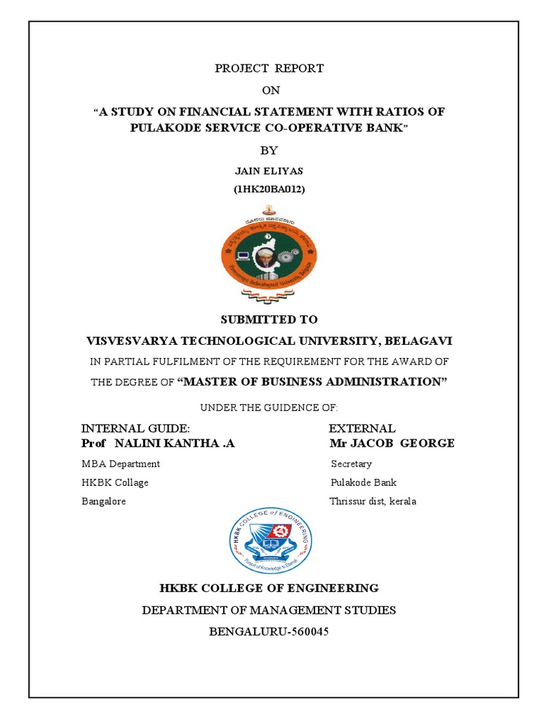 PROJECT REPORT Co Operative Bank | PDF | Banks | Foreign Exchange Market