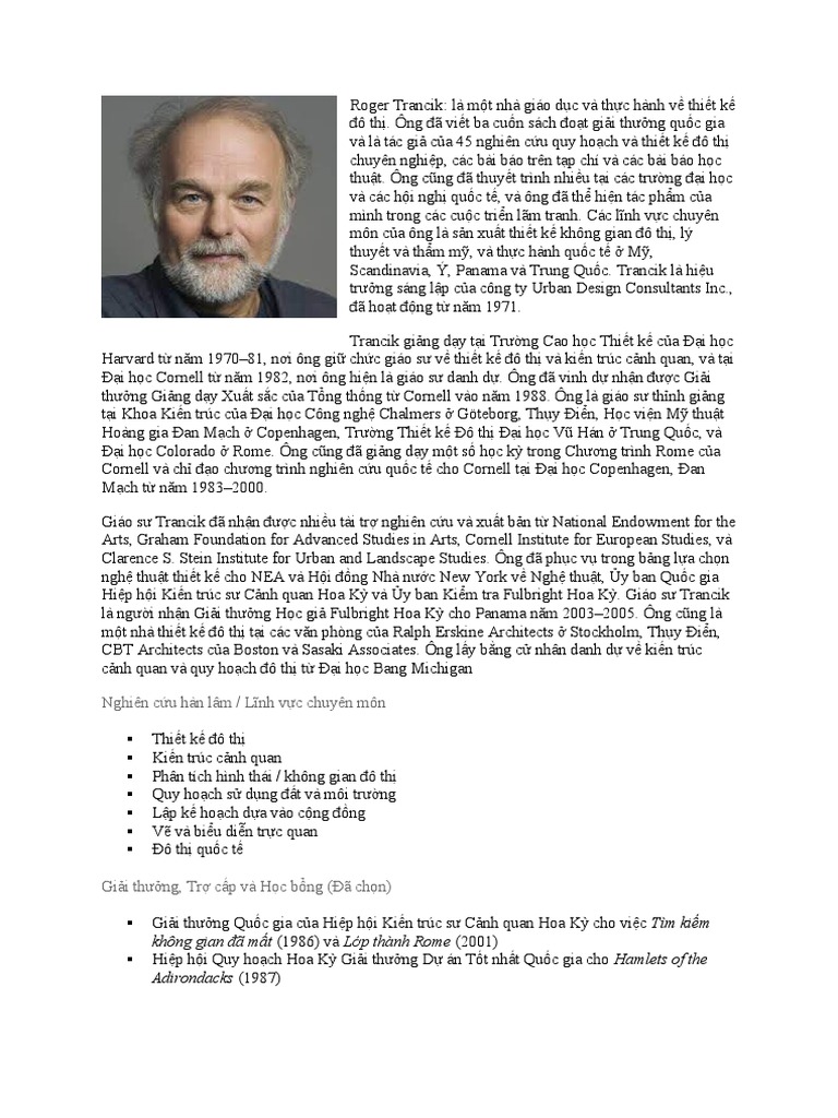 Roger Trancik Và Kevin A Lynch | PDF