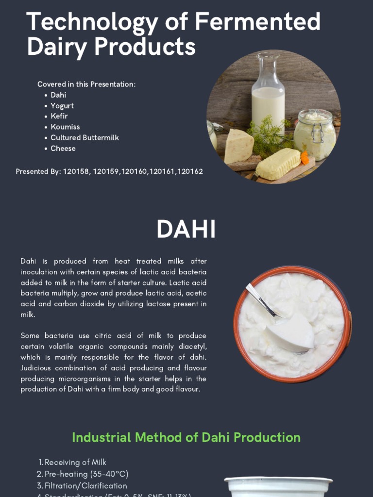 Technology of Fermented Dairy Products | PDF | Yogurt | Cheese