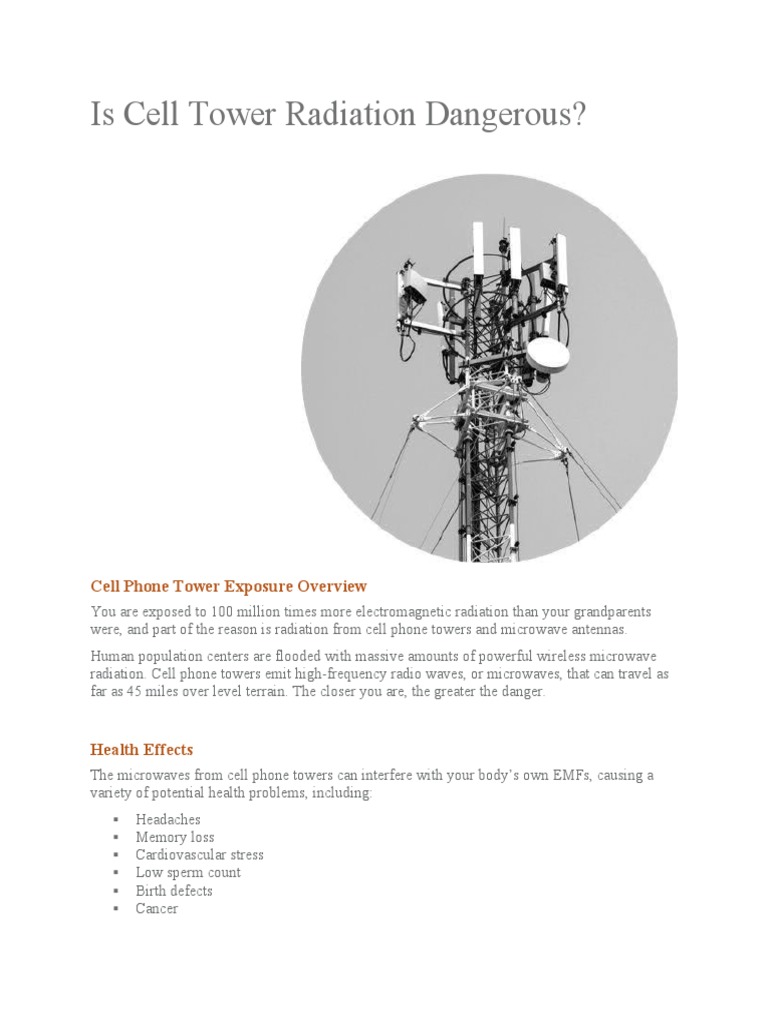 Cell Tower Radiation Health Risks | PDF | Microwave | Mobile Phones