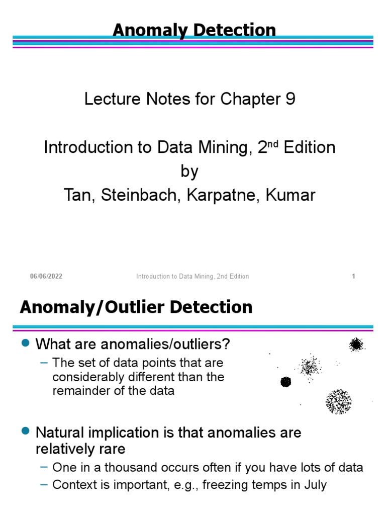 Anomaly Detection: Lecture Notes For Chapter 9 Introduction To Data ...