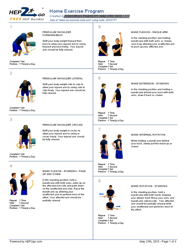 Home Exercise Program: Created by Namratha C Prabhu PT May 27th, 2015 ...