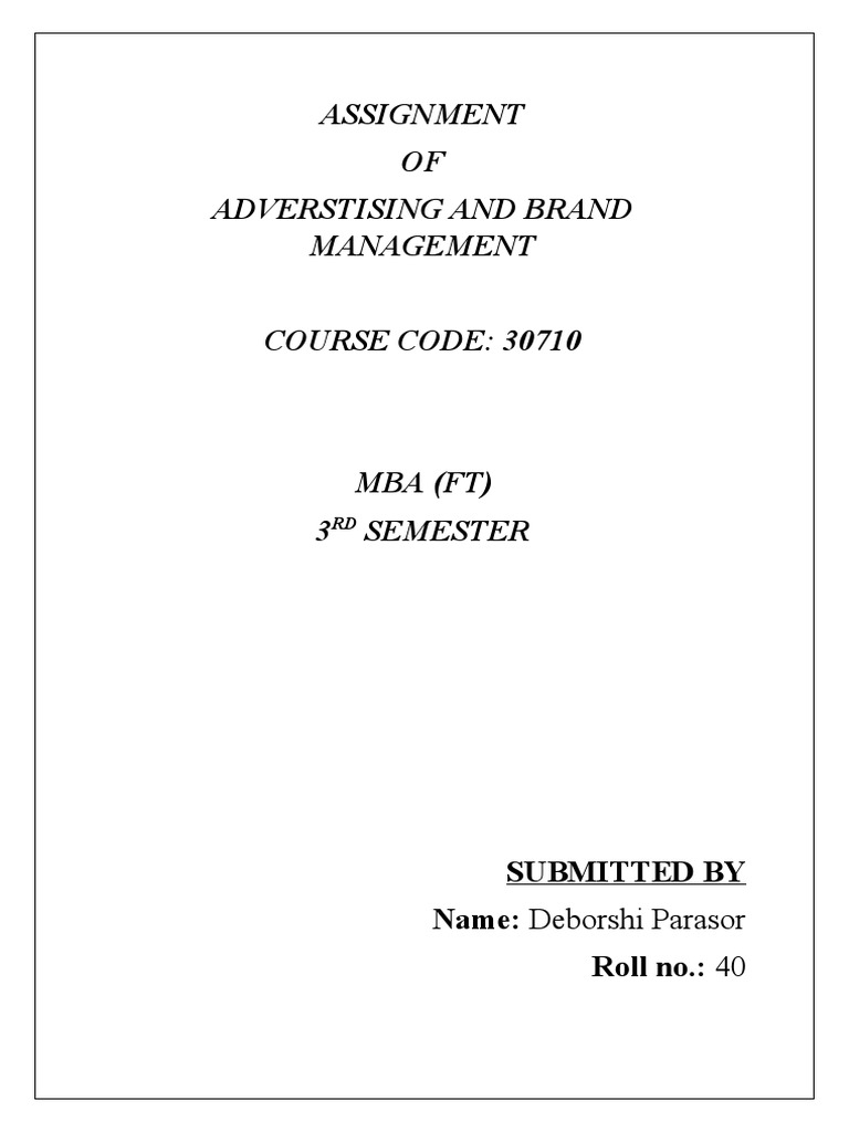 ABM Assignment (Roll No. 40) | PDF | Brand | Customer