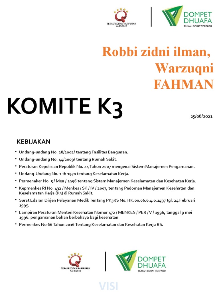 KOMITE K3 (Review Untuk Security) | PDF | Kesehatan Holistik