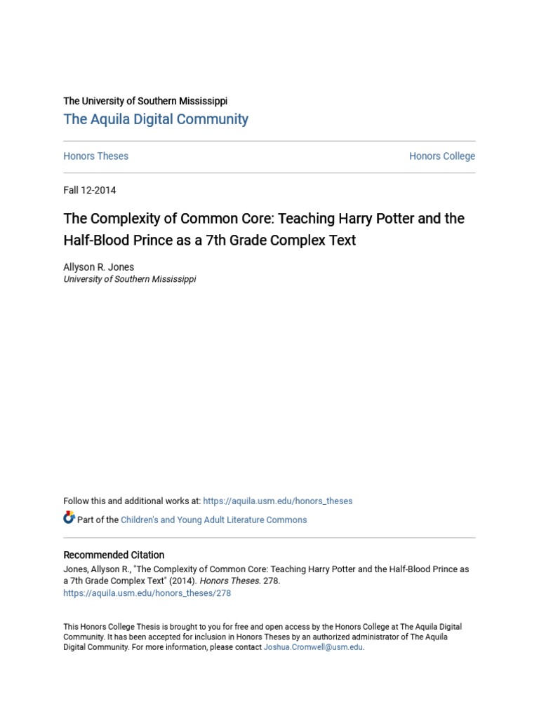 The Complexity of Common Core - Teaching Harry Potter and The Half ...