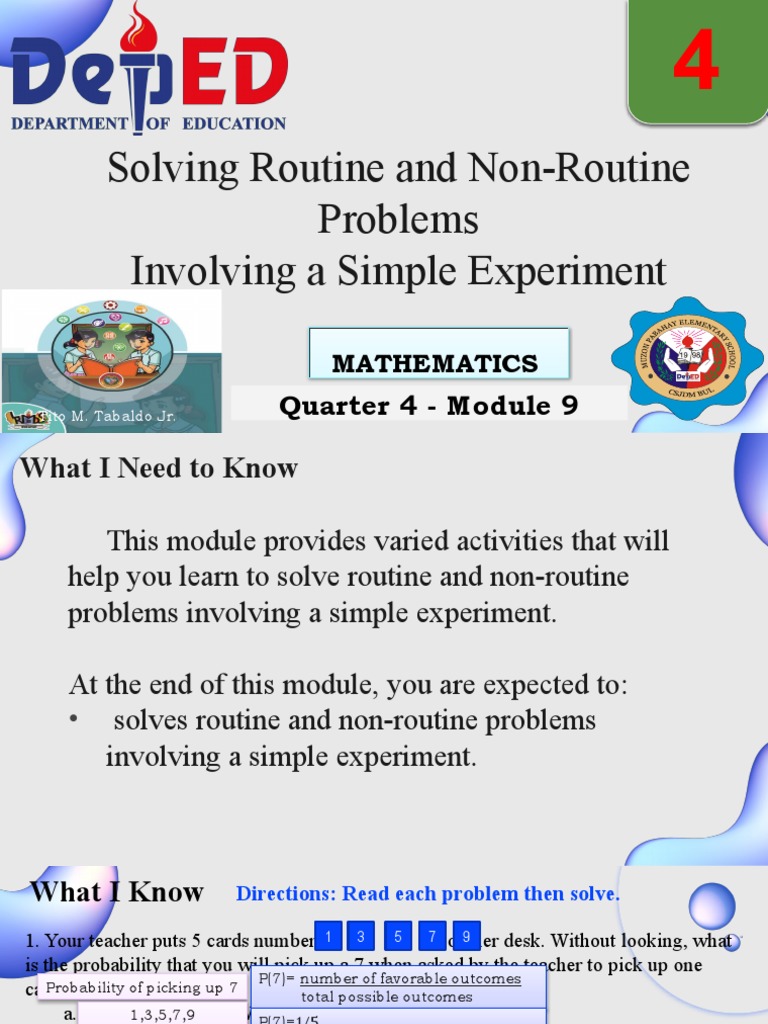 Solving Routine and Non Routine Problems | Download Free PDF ...
