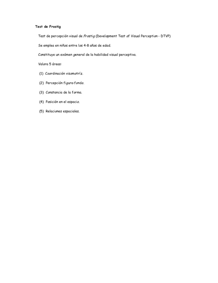 Test de Frostig | PDF