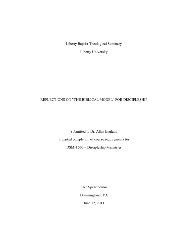 Reflections On The "Biblical Model" For Discipleship | PDF | Disciple ...