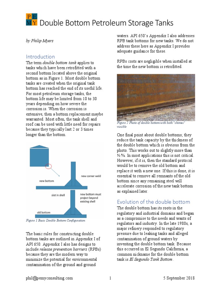 Double Bottom Petroleum Storage Tanks | PDF | Leak | Corrosion