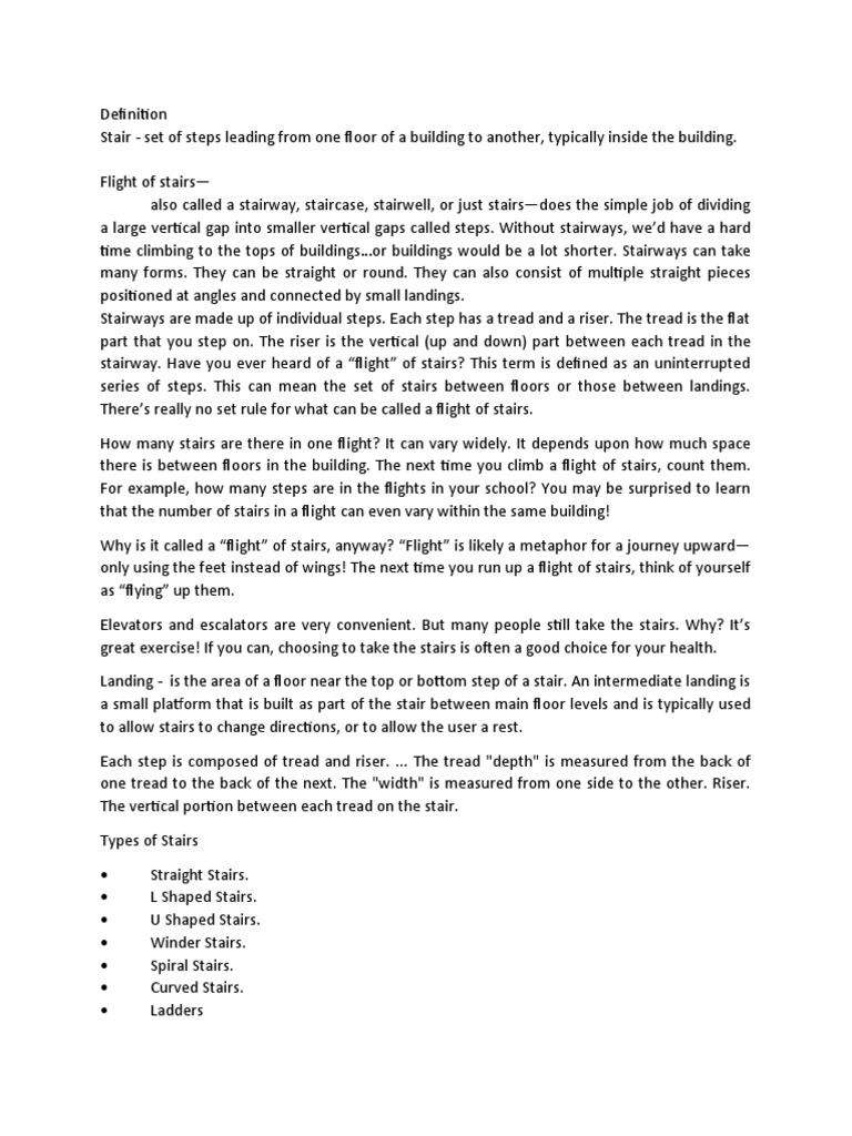 Stairs Definition and Types | PDF | Stairs | Civil Engineering