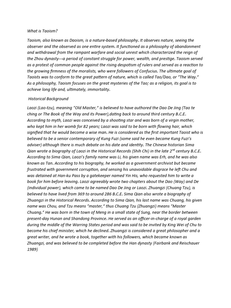 What Is Taosim | PDF | Laozi | Classical Chinese Philosophy