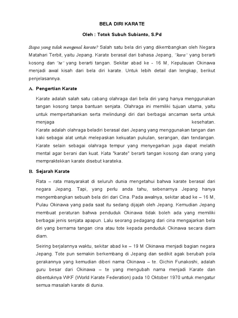 Teknik Dasar Karate | PDF