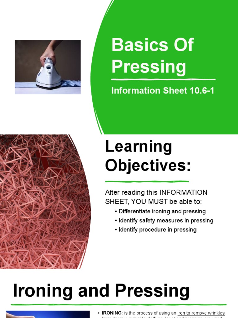 Basics of Pressing | PDF | Clothing | Steam