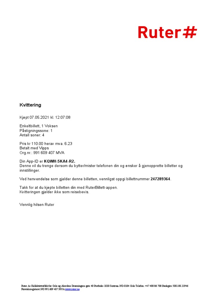 Kvittering 2 | PDF
