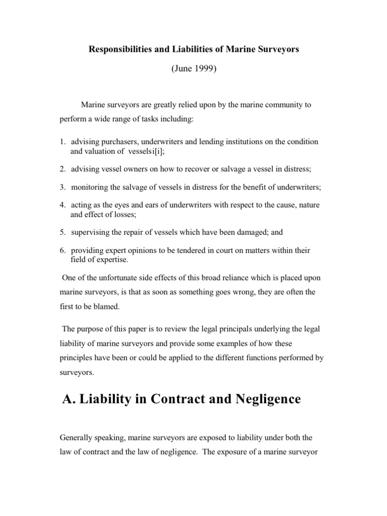 Responsibilities and Liabilities of Marine Surveyors | PDF ...
