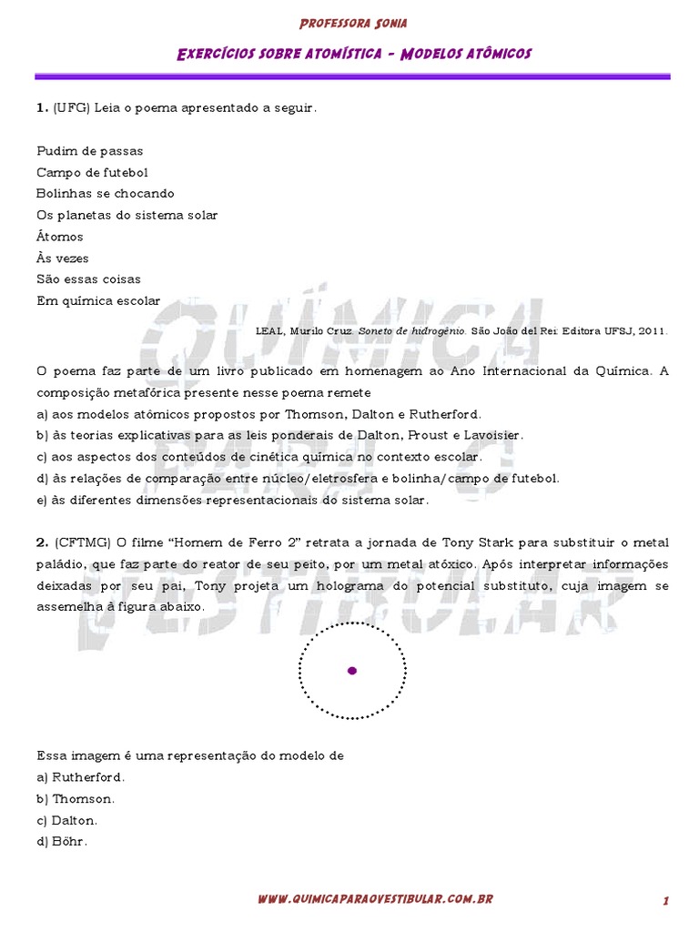 01 20atom C3 ADstica 20 - 20modelos 20at C3 B4micos 20V | PDF | Elétron ...