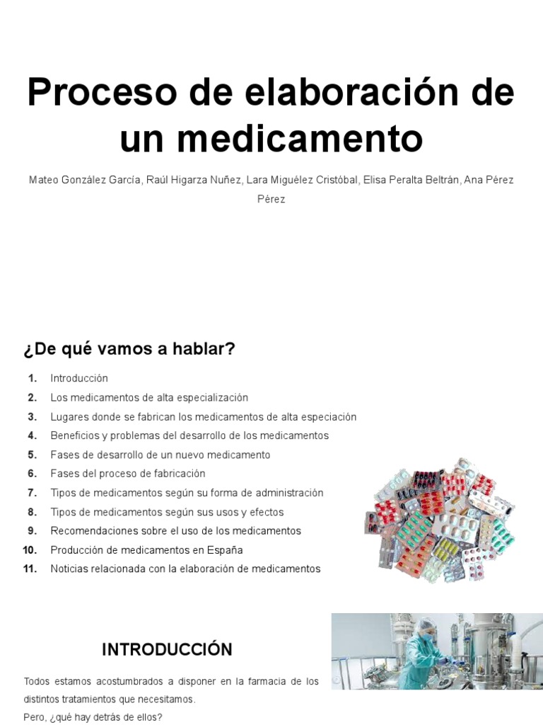Proceso de Elaboracion de Un Medicamento | PDF | Medicamentos con ...