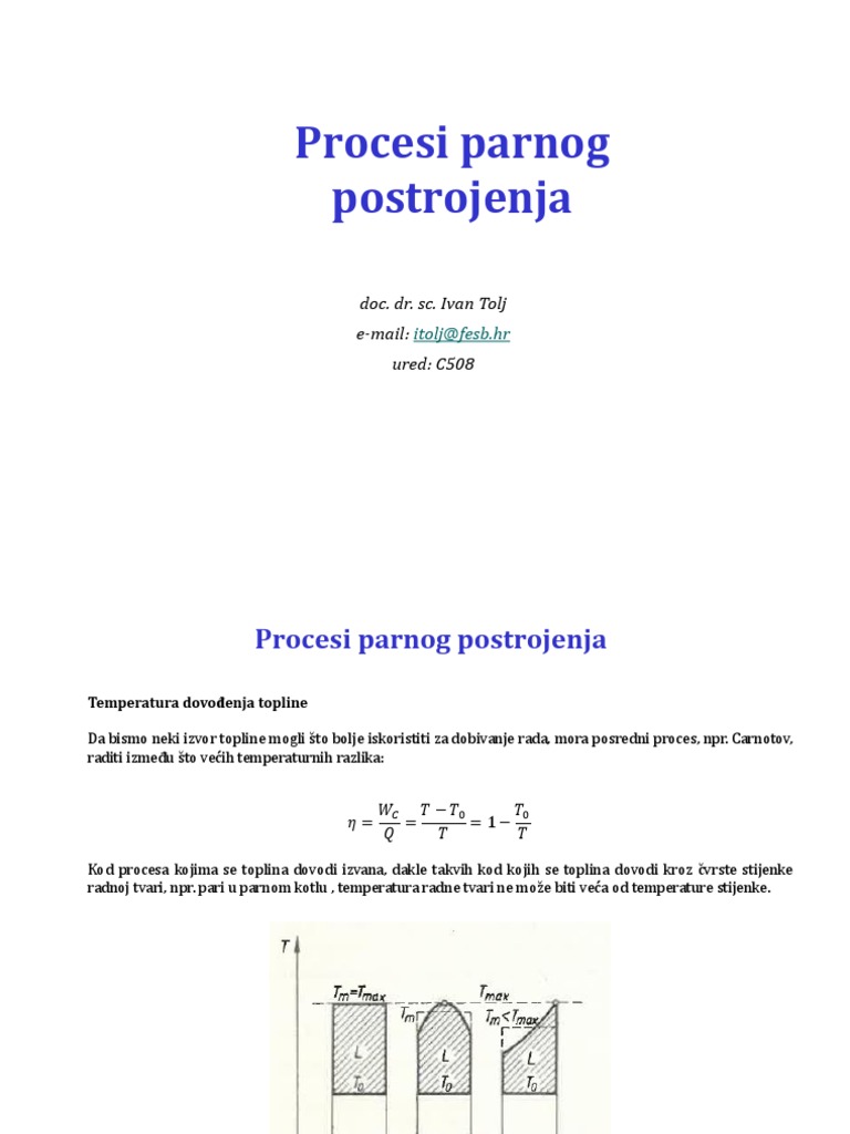 10 - Procesi Parnog Postrojenja | PDF