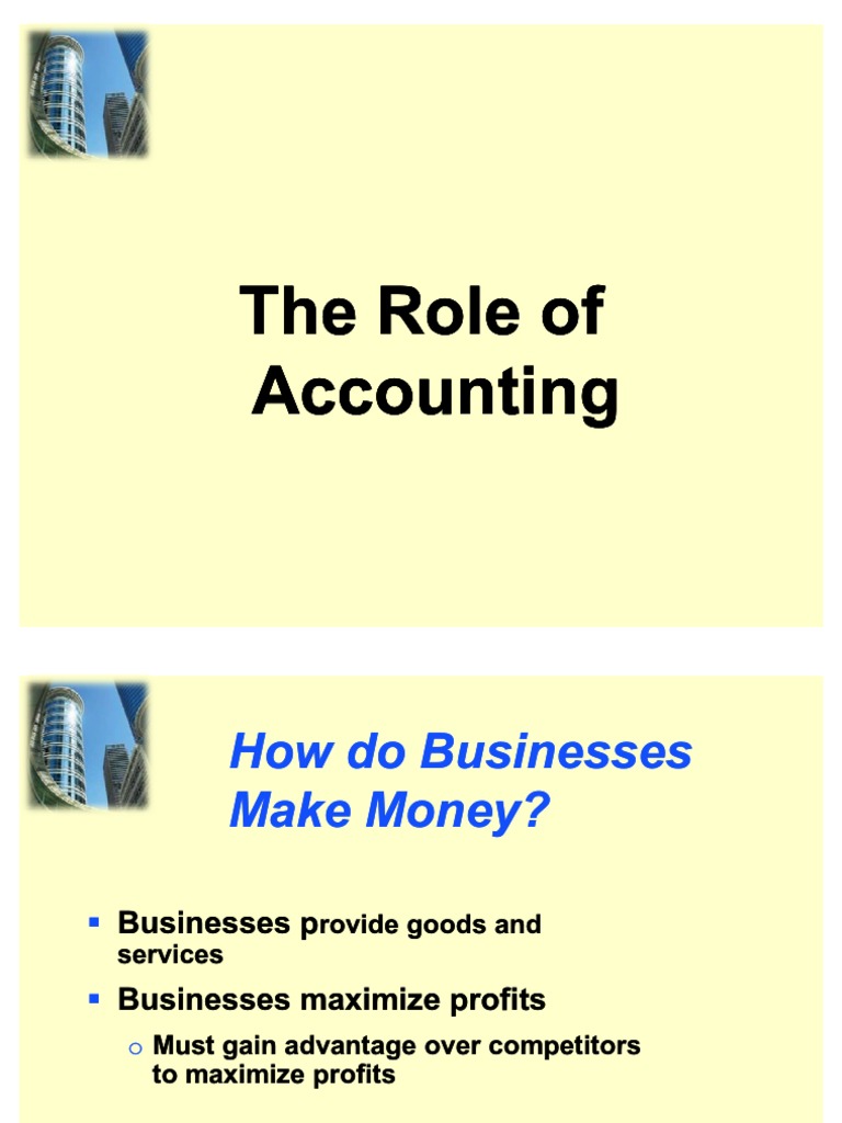 Understanding the Role of Accounting | PDF | Business | Finance & Money ...